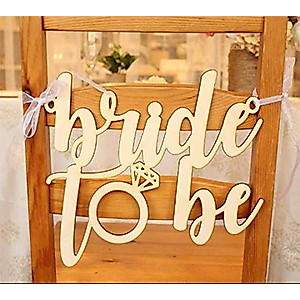 Bride to Be Wooden Chair Sign - Size 12 inches wide – Gifts for Bride, Bridal Shower Chair Decorations, Photo Prop, Bride to Be Signs for Bridal Shower, Engaged, Event - Made by Lavender Dots Design