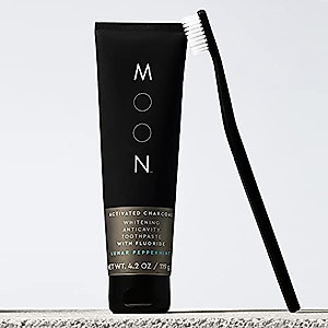 MOON Charcoal Whitening Toothpaste with Fluoride, Lunar Peppermint - 4.2oz