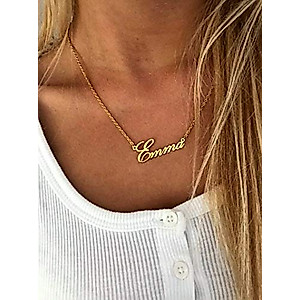 Custom Name Necklace with Heart Personalized 18K Gold Plated Name Necklace with Birthstone Customized Gift for Women