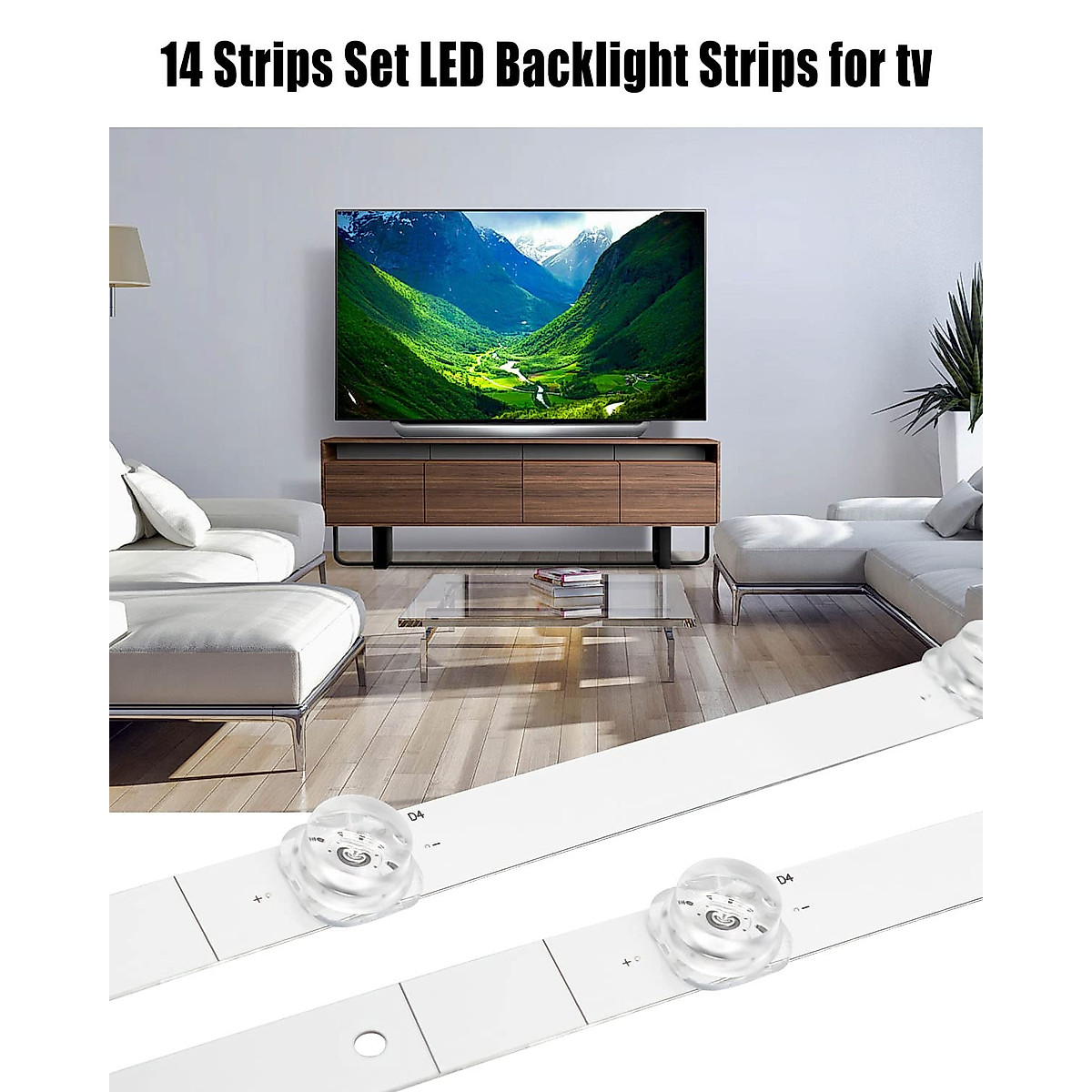 LED Backlight Strips Fit for Hisense SVH750A76 HD750S3U81-TAB1 CRH-BX75S3U813030T14069B8-REV1.3 Replace SVH750A76 75H6570G 75R6E3 75H6510G 75E3D 75A6G, 14 Pcs