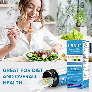 Urine Test Strips 14 Parameters 100 Count, Urinalysis Urine Test Strip for UTI, Keto, Ketosis, Protein, Specific Gravity, Ketone