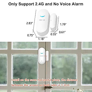 SEHOMY 2 Pack WiFi Door Sensor Detector Smart, Wireless Window Sensor Real-time Alarm Compatible with Alexa Google Assistant, Home Security Door Open Contact Sensor for Bussiness Burglar Alert