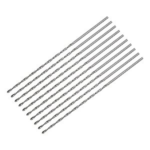 uxcell 10 Pcs 1.4mm Mini Micro Twist Drill Bits, High-Speed Steel Straight Shank Extra Long Drill Bit 70mm for Aluminum Alloy