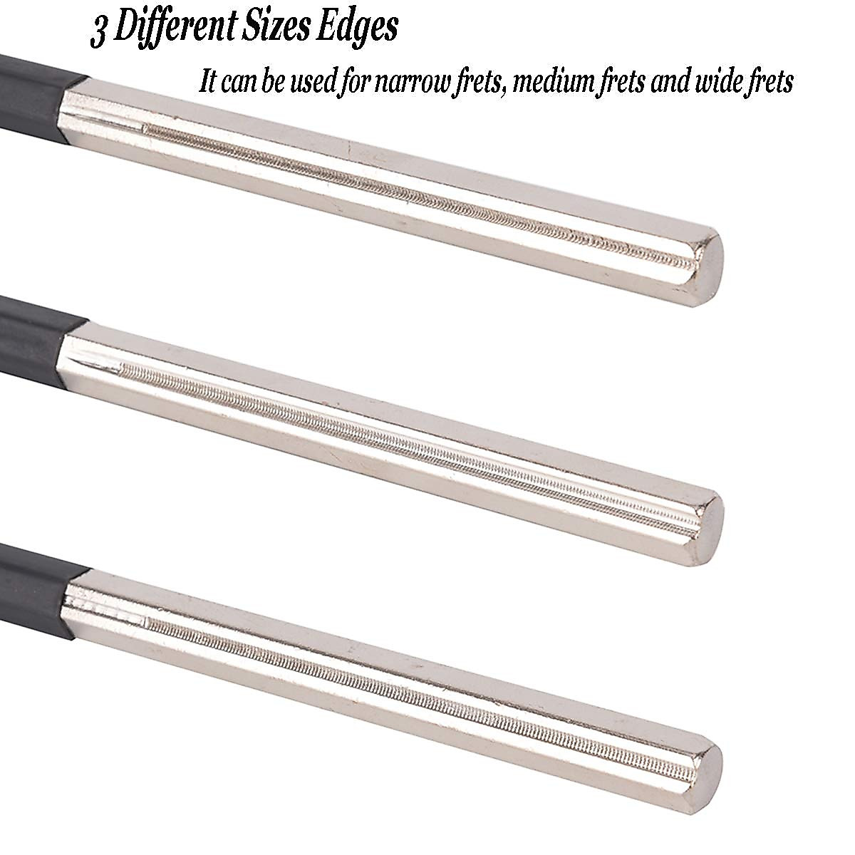 Buytra Guitar Fret Crowning File Tool Dressing File with Narrow/Medium/Wide 3 Edges Guitar Repairing & Luthier Tools