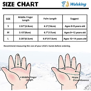 Walsking Kids Winter Snow&Ski Gloves-3M Thinsulate Waterproof Cold Weather Youth Gloves for Skiing,Snowboarding-Fits Boys and Girls