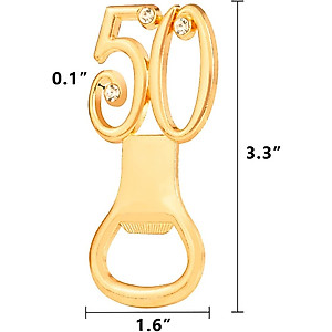 50PCS Packs Golden 50 Bottle Openers for 50th Birthday Party Favors or 50th Wedding Anniversary Party Gifts 50th Birthday Party Gifts Souvenirs Decorations for Guests