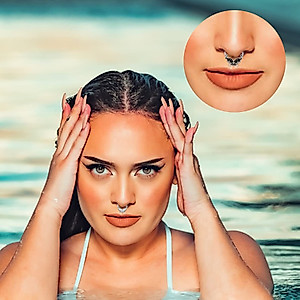 CHARM ONLINE 16G 316L Stainless Steel Daith Earrings Hoop Butterfly Nose Ring Septum Hoop Hinged Segment Clicker Daith Clicker Helix Ear Piercing Tragus Conch Piercing Jewelry