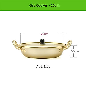 XICHENGSHIDAI Yellow Aluminum Pot South Korea Stretched Noodles Pot Instant Noodles Super Popular cooker-20cm/7.9inch
