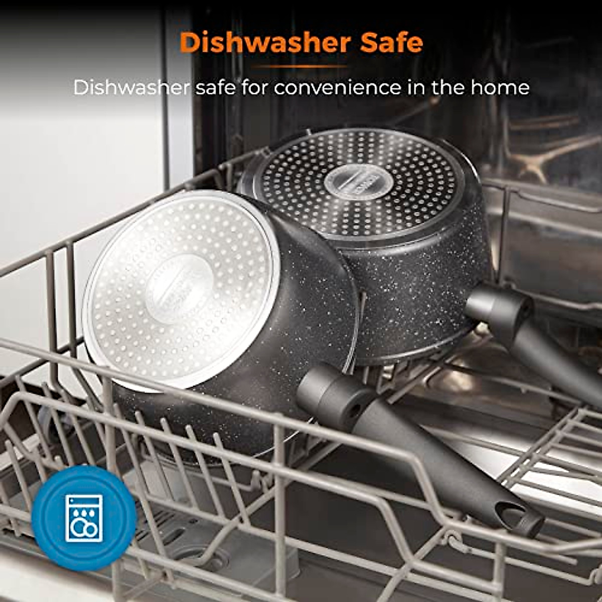 Tower Cerastone Forged Aluminium Pan Set with Easy Clean Non-Stick Ceramic Coating, 5 Piece, Graphite