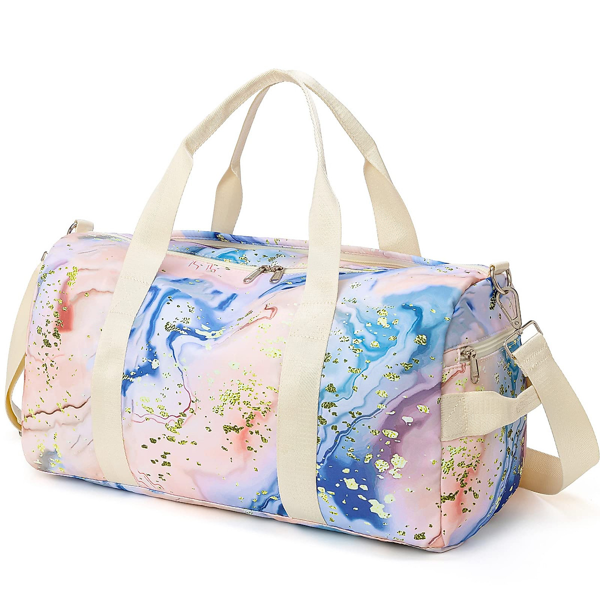 BLUBOON Sport Gym Duffle Bag for Women Girls Weekender Overnight Duffel Bag (Bronzing orange) 19.7"x9.5"x9.9"