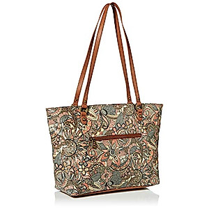 Sakroots womens Metro Tote Bag in Coated Canvas Large Roomy with Zip Closure Sustainable Durable Design Linin, Sienna Spirit Desert, One Size US