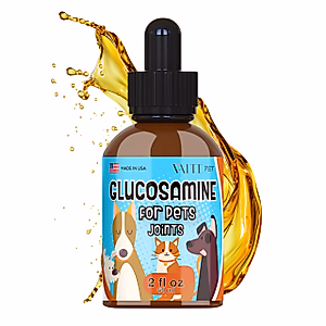 Hip & Joint Glucosamine Drops for Pets - Advanced Formula with Glucosamine, Chondroitin & MSM - Enhances Mobility Support - Natural Pain Relief for Dogs and Cats - Anxiety Supplement for Senior Pets