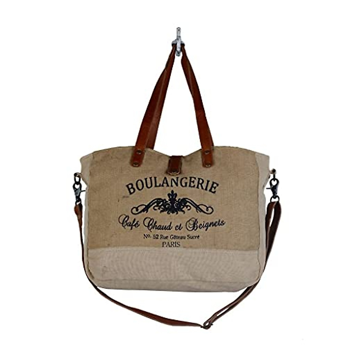 Myra Bag Wholesome Organic Fabric Market Bag Upcycled Cotton & Leather S-2888