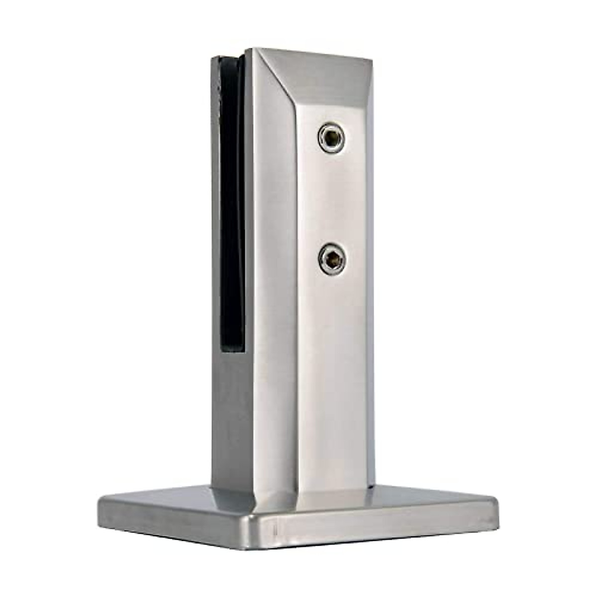 PHASFBJ 10pcs Stainless Steel Square Glass Clamp, Pool Fence Balustrade Post Clip, for Balcony Garden Deck, Balcony, Railings, Floor-Standing Heavy Duty Stainless Steel Stand,Silver