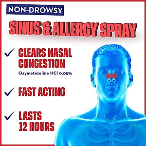 Mucinex Sinus-Max Nasal Spray for Sinus & Allergy, Fast-Acting & Fragrance Free, 12 Hour Severe Nasal Congestion Relief, 0.75 Fl Oz (Pack of 3)