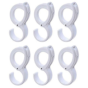 White Hanging Hooks, Multi-Purpose Hanging Hooks Hangers,Table Edge Hook,Hook Clip,Hanging Clips Hook,Windproof Hook, for Home, Office, Workshop, Exhibition(6 PCS, White)