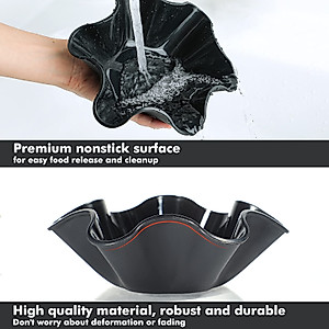 Koluti 3 Pack Tortilla Bowl Maker, Nonstick Silicone Taco Salad Shell Pan Baking Mold, Tostada Baker for Kitchen, Microwave & Dishwasher & Oven Safe, Black