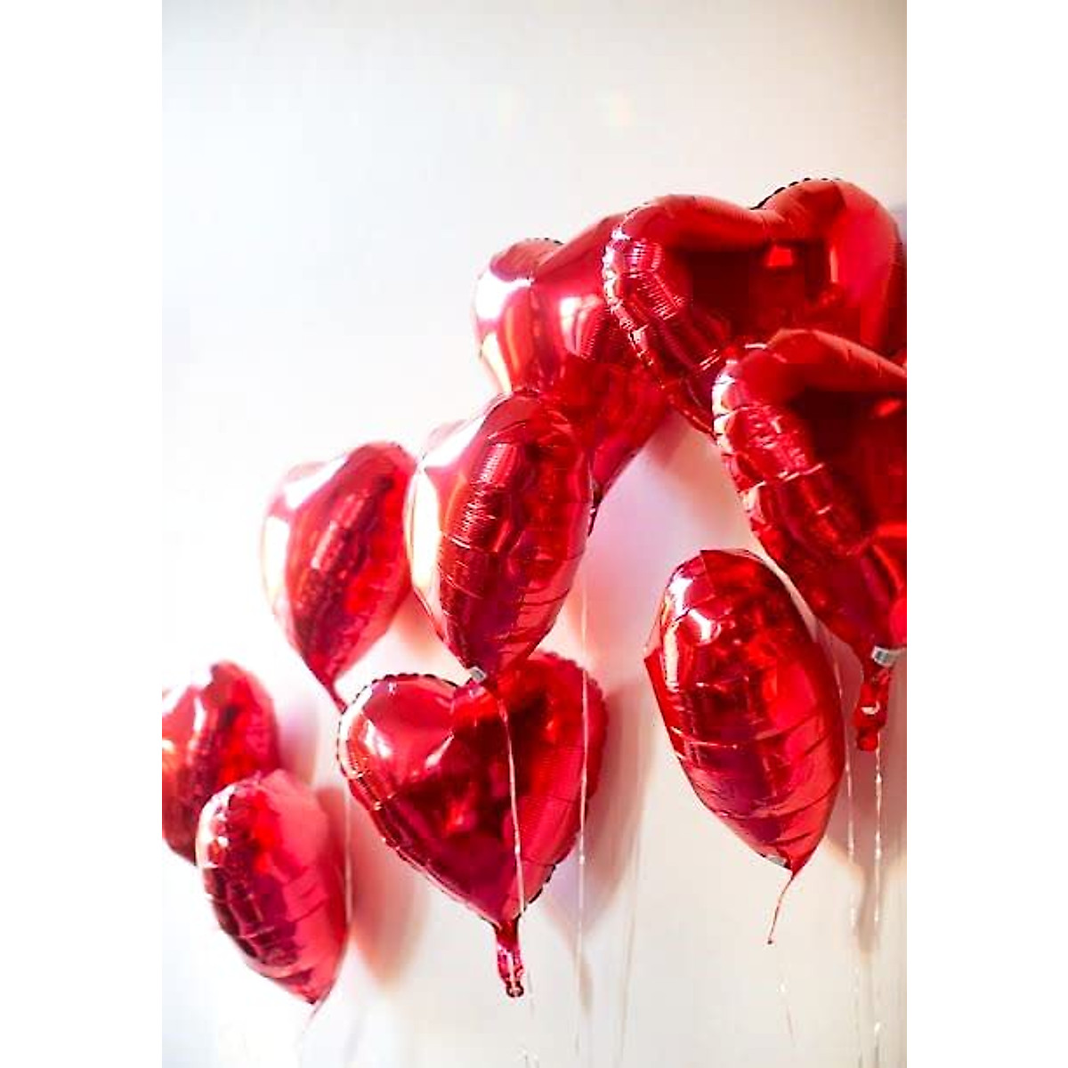 Heart Love Foil Balloon 18 inch, Helium Support Valentines Day Wedding Bridal Engagement Party Anniversary Decorations (10 pcs 18")