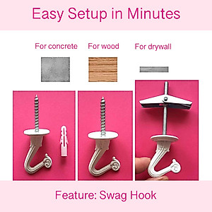 EVEN NATURALS - Princess Bed Canopy for Girls | Pink Room Decor with Lace Dome & Hearts, Easy Hanging System, Mosquito Net for Bed Crib to Twin Size Girls | Canopy Bed Curtains, Reading Nook for Kids