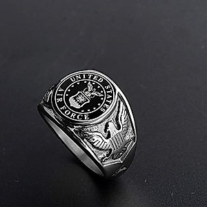 DTH STORE USA Military Ring United States Marine US Army Men Signet Rings Corps Fashion Stainless Steel Jewelry