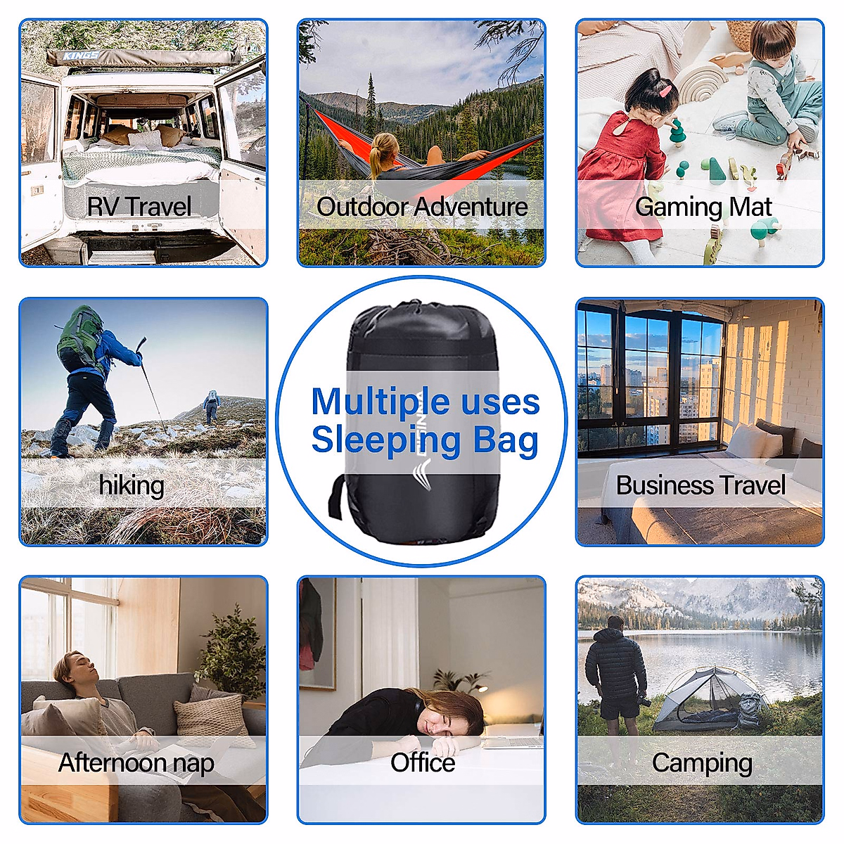 BISINNA Sleeping Bag with Pillow - 4 Season Backpacking Sleeping Bag Lightweight Waterproof Warm and Washable for Adults, Kids, Women, Men's Outdoors Camping, Hiking, Mountaineering