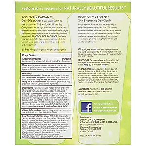 Aveeno Positively Radiant Morning Radiance Skin Care Gift Set with Daily Face Scrub & Moisturizer with SPF 15 Sunscreen, Helps Brightens Skin & Evens Tone, Non-Comedogenic & Hypoallergenic, Set of 2