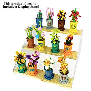 ENJBRICK Flowers Tiny Plants Building Set for Adults,Botanical Collection, Creative Building Sets for Kids 12 Packs