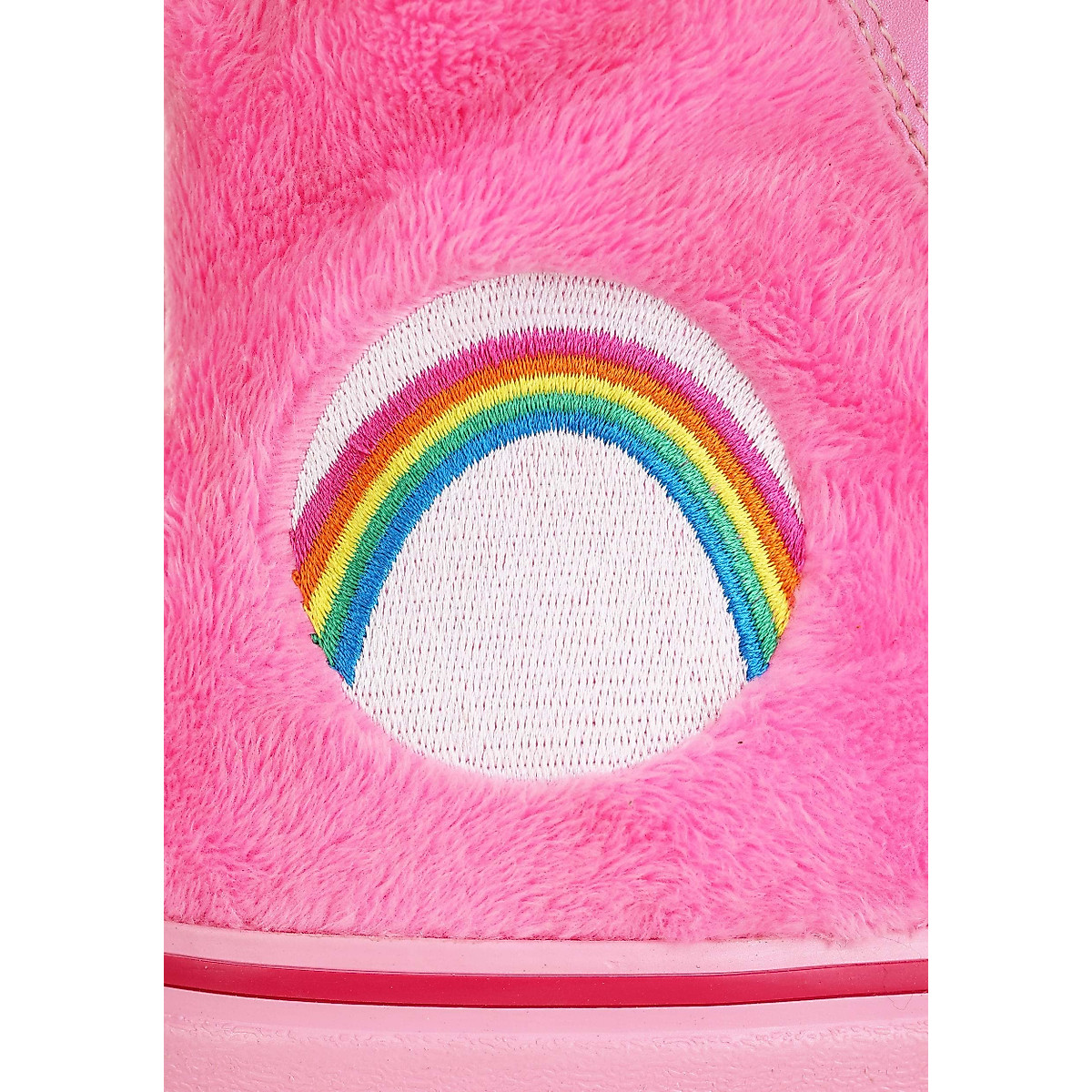 Care Bears Adult Pink Cheer Bear Shoes with Faux Fur and Embroidered Details (US Footwear Size System, Adult, Women, Numeric, Medium, 5)