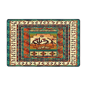 Soft Area Rug for Living Room,Southwestern Kokopelli Native American Indian,Large Floor Carpets Doormat Non Slip Washable Indoor Area Rugs for Bedroom Kids Room 5 x 7Ft
