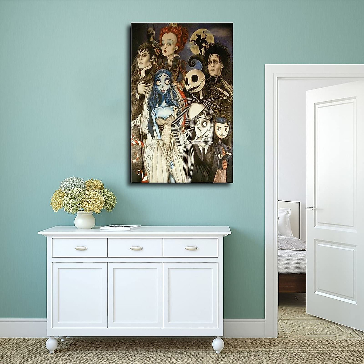 Shruan Tim Burton Edward Scissorhands Canvas Poster Bedroom Decor Sports Landscape Office Room Gift Unframe-style 16x24inch(40x60cm)