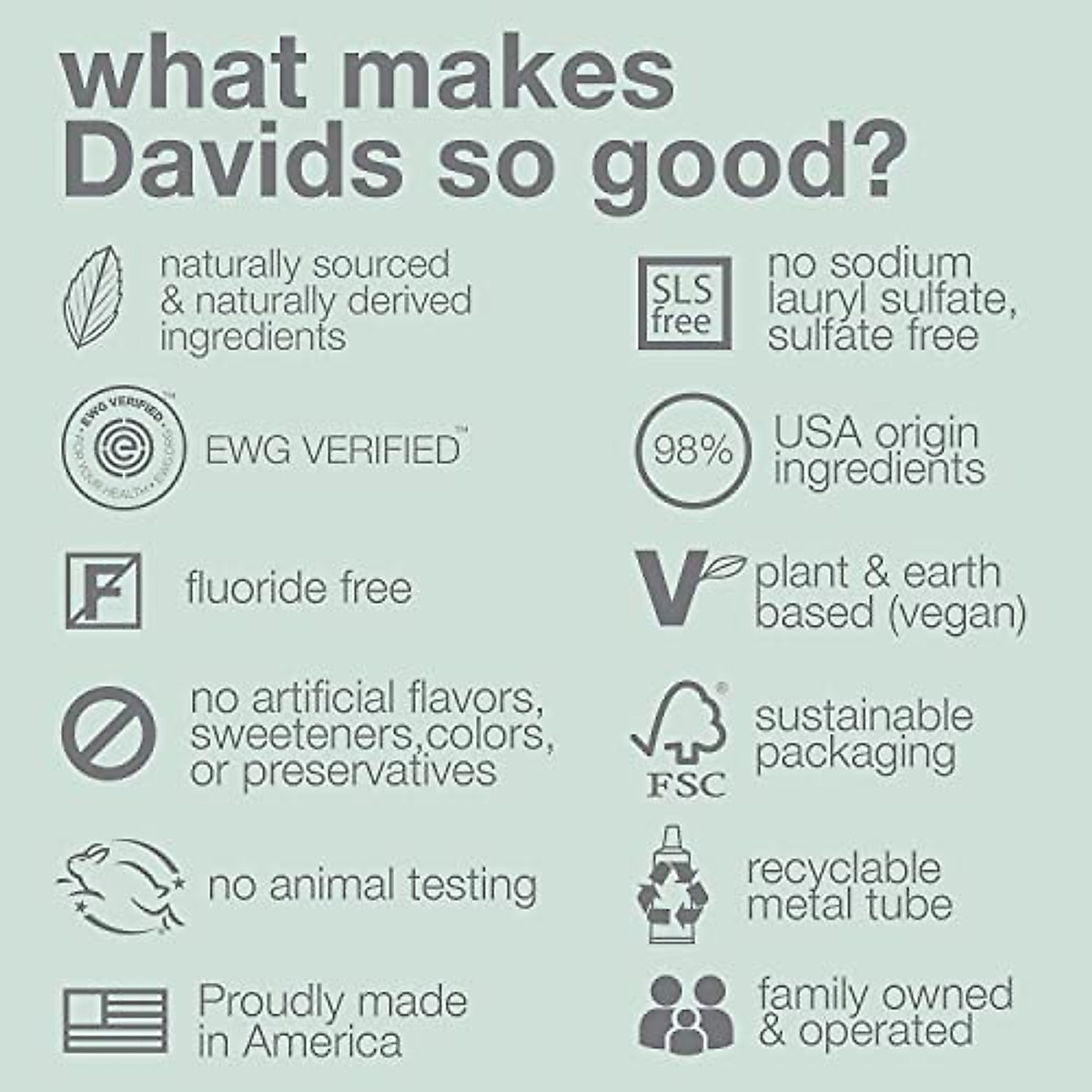 Davids Natural Toothpaste For Teeth Whitening, Herbal Citrus Peppermint, Antiplaque, Flouride Free, SLS Free, EWG Verified, Toothpaste Squeezer Included, Recycable Metal Tube, 5.25oz