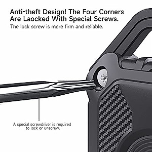 Waterproof AirTag Holder Case with Keychain, Screw Full Cover, Durable, Anti-Scratch, Fully Enclosed, Secure Holder Case Protect for Apple AirTag Tracker (Black 1 Pack)…