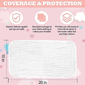 FOOK FISH Muslin Burp Cloths for Baby 10 Pack Cotton Burping Rags Hand Washcloths for Baby Ultra Soft and Absorbent Infant Spit Up Rags for Girls Large 20'' X 10'' White & Peachy Pink