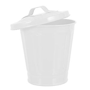 ULTECHNOVO Garbage Container Bin Tabletop Trash can with lid Desktop Plastic Garbage bin Pen Pencil Holder Maker Organizer Cup Makeup Brush Storage Small Flower Pot Planter Small Waste Basket