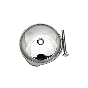 BlueVue 3-5/8"" Overflow Gasket Kit with Overflow Cover for Stopping Tub Leaks, Chrome