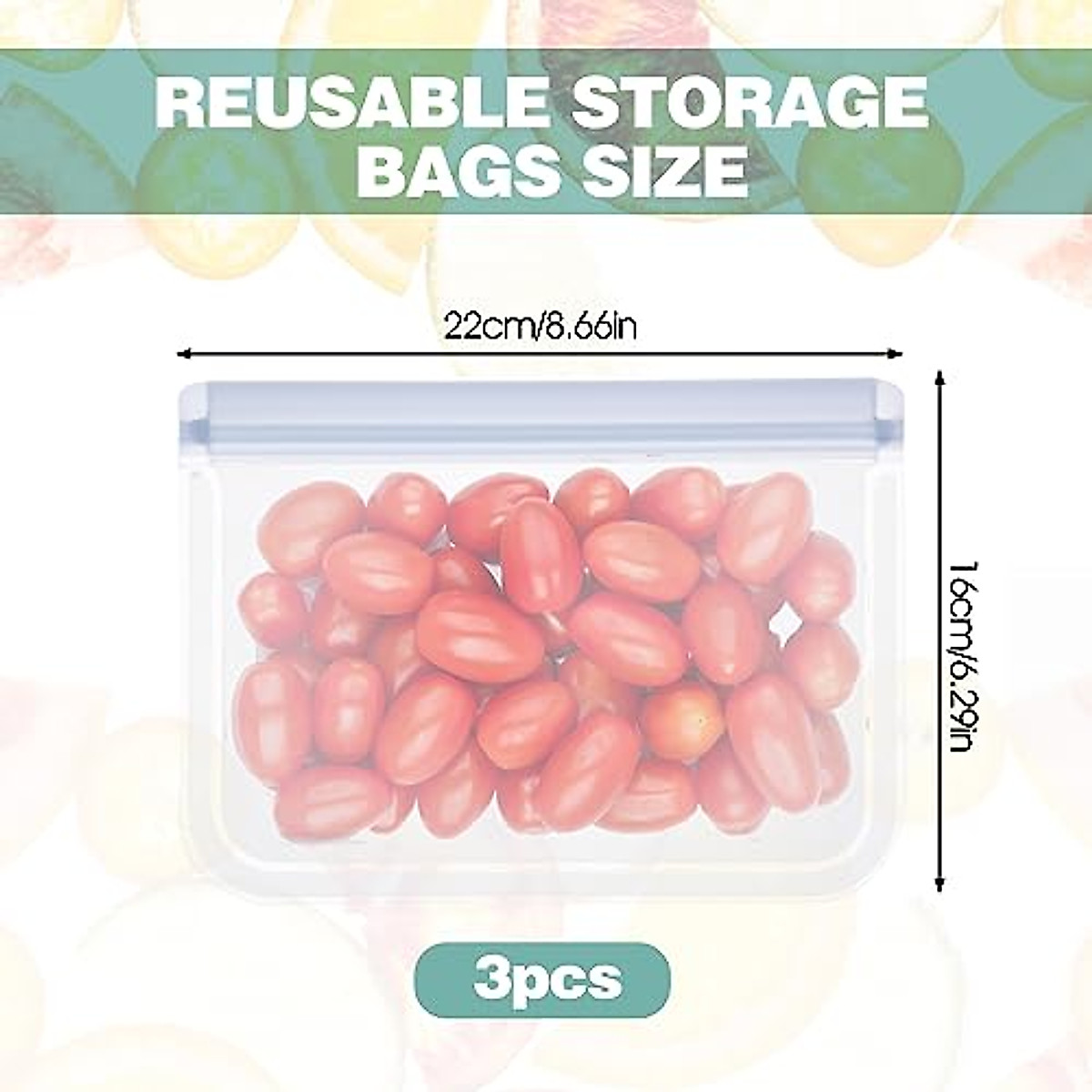 COMNICO Reusable Sandwich Bags 3 Pcs Thick Leakproof Freezer Silicone Bag Storage Lunch Bags Home Food Organization Containers for Marinate Meats Veggies Sandwich