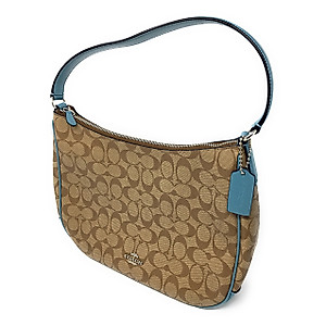 Coach F29209 ZIP SHOULDER BAG IN SIGNATURE CANVAS CYAN