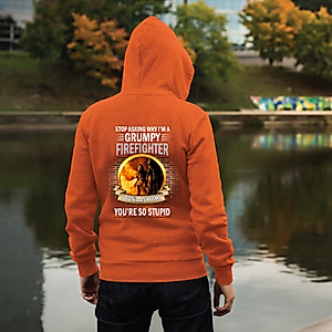 Gift for Grumpy Firefighter Stop Asking Why Im Black and Muticolor Unisex Hoodie