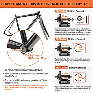 BAFANG 1000W Mid Drive Kit : BBSHD 48V Mid Motor for 68mm Bottom Bracket, 500C Display and 46T Chainring, 8Fun Electric Bike Conversion Kit for Mountain City Ebike - No Battery