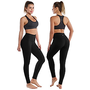 BUBBLELIME 4 Styles 25"/26"/27"/28" High Waist Yoga Pants Running Workout Leggings - Basic_Black X-Small-27 Inseam