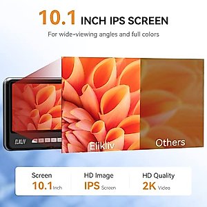 Elikliv EDM402 Max 10.1" HDMI Digital Microscope 1200X with 2K IPS Screen, 24MP LCD Digital Microscope with 64GB TF Card, Bottom Transmitted Light, 10" Long Stand for Entire Coin, PC/TV Compatible
