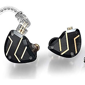 CCA C10 Pro in Ear Monitor,HiFi 1DD 4BA Hybrid Five Drivers in-Ear Earphone,Aluminum Alloy Shell+Resin Cavity Wired Earbuds with 0.75mm CPin Gold Plated Detachable Cable (No Mic, C10pro Black)
