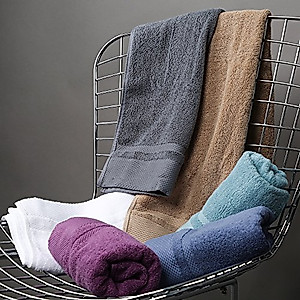 sense gnosis Hand Towel Set of 3 Premium 100% Cotton Ultra Soft Highly Absorbent Decorative Hand Towels for Bathroom Home Hotel Spa 13 X 29 Inch (White, Khaki, Grey)