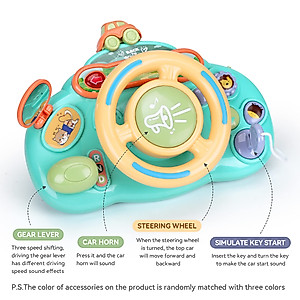 Caterbee Baby Turn and Learn Driver Steering Wheel Toys (Blue)