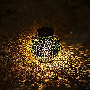 2 Pack Solar Lanterns Outdoor Waterproof, Outdoor Hanging Solar Lanterns Warm White Garden Lanterns Patio Halloween Decor for Garden Landscape Decoration (Butterfly 2 Pack)