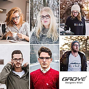 Gaoye Progressive Multifocal Reading Glasses Blue Light Blocking for Women Men,No Line Multifocus Readers with Spring Hinge (Light Black, 250)