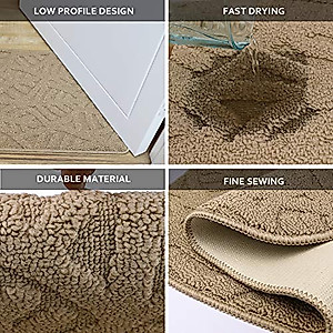 TOONOW Indoor Doormats Front Door Mat,32 "x17, Low-Profile Machine Washable Kitchen Rug, Absorbent Mud Half Round Entrance Mat for Outdoors, Entryway, Patio, Bedroom, Beige