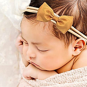 CÉLLOT 40 Colors Baby Bow Headbands 2.75" Hair Bows Super Soft Nylon Headbands for Baby Girls Infants preemie and Newborn Kids Hair Accessories