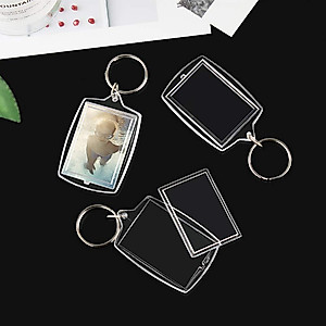 Kulannder 30 PCS Photo Insert Keychains, Acrylic Clear Blank Keyrings Picture Frame Keyring with Split Ring for Personalised Custom and Passport Photo Size, 1.57 Inch by 2.36 Inch