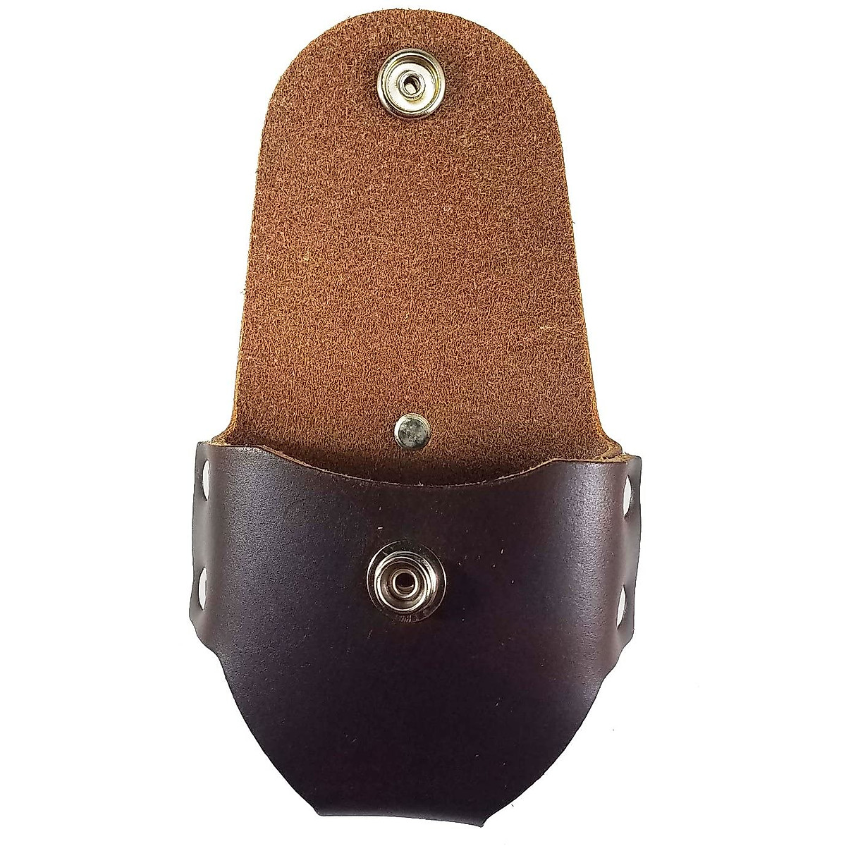The Lady Texan Genuine Brown Leather Snuff Can Holder with Snap Closure